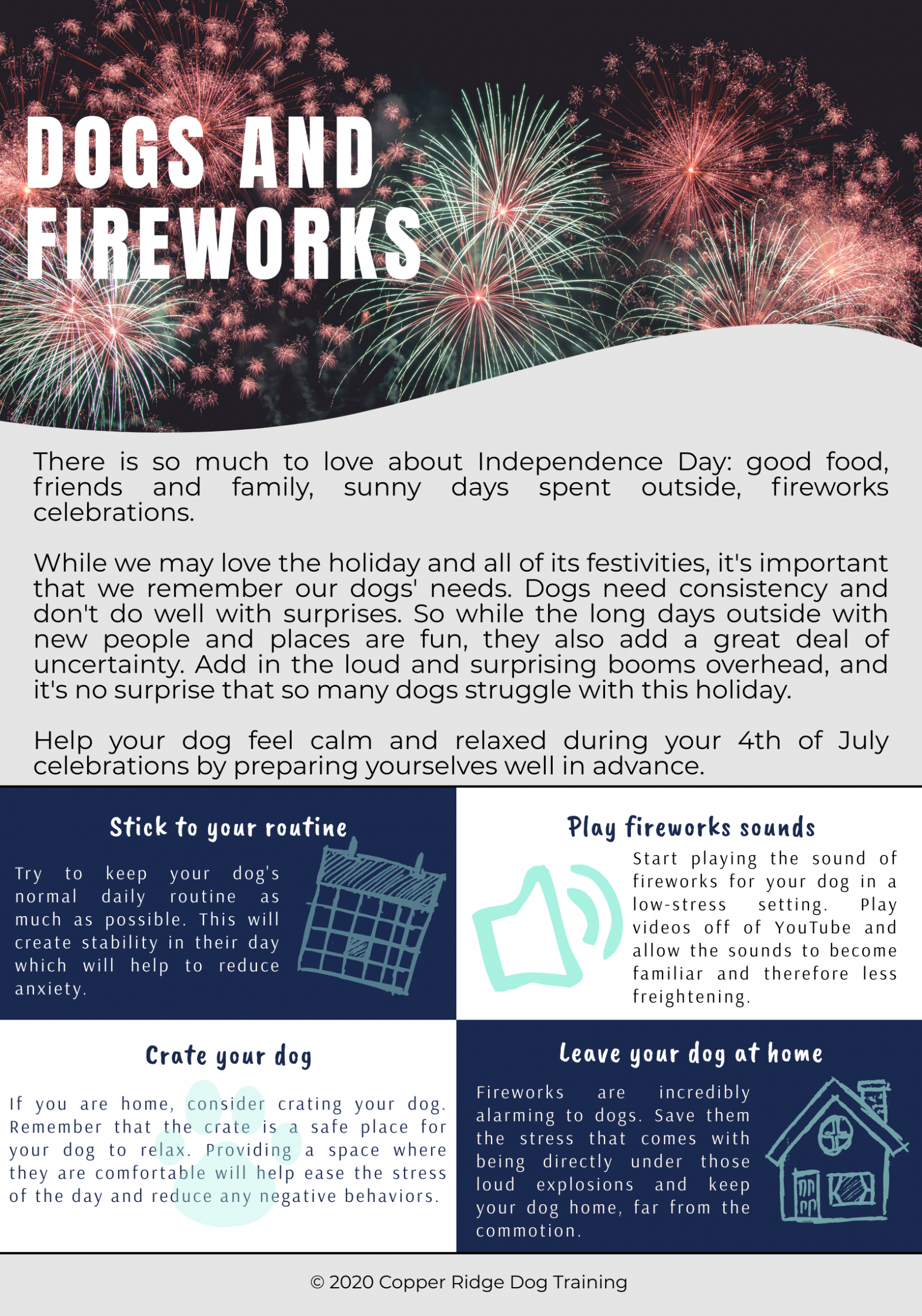 Dogs and Fireworks - Copper Ridge Dog Training